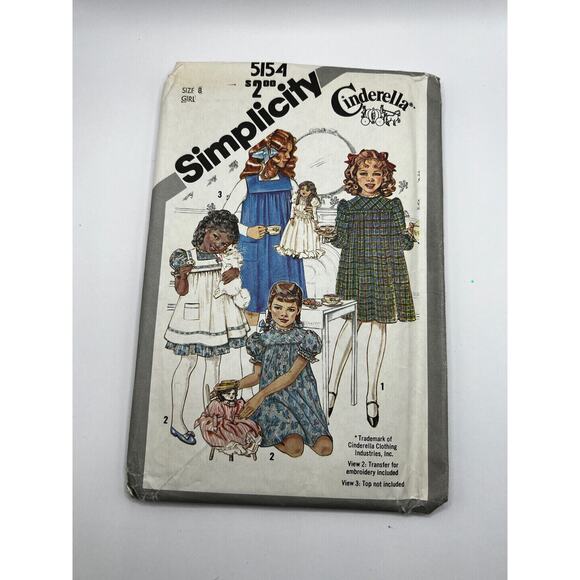 Simplicity | Office | Vintage 97s 1980s Sewing Pattern Girls Dress ...